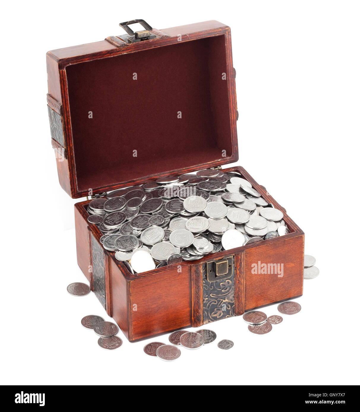 Treasure Chest. Isolated on a white background Stock Photo - Alamy