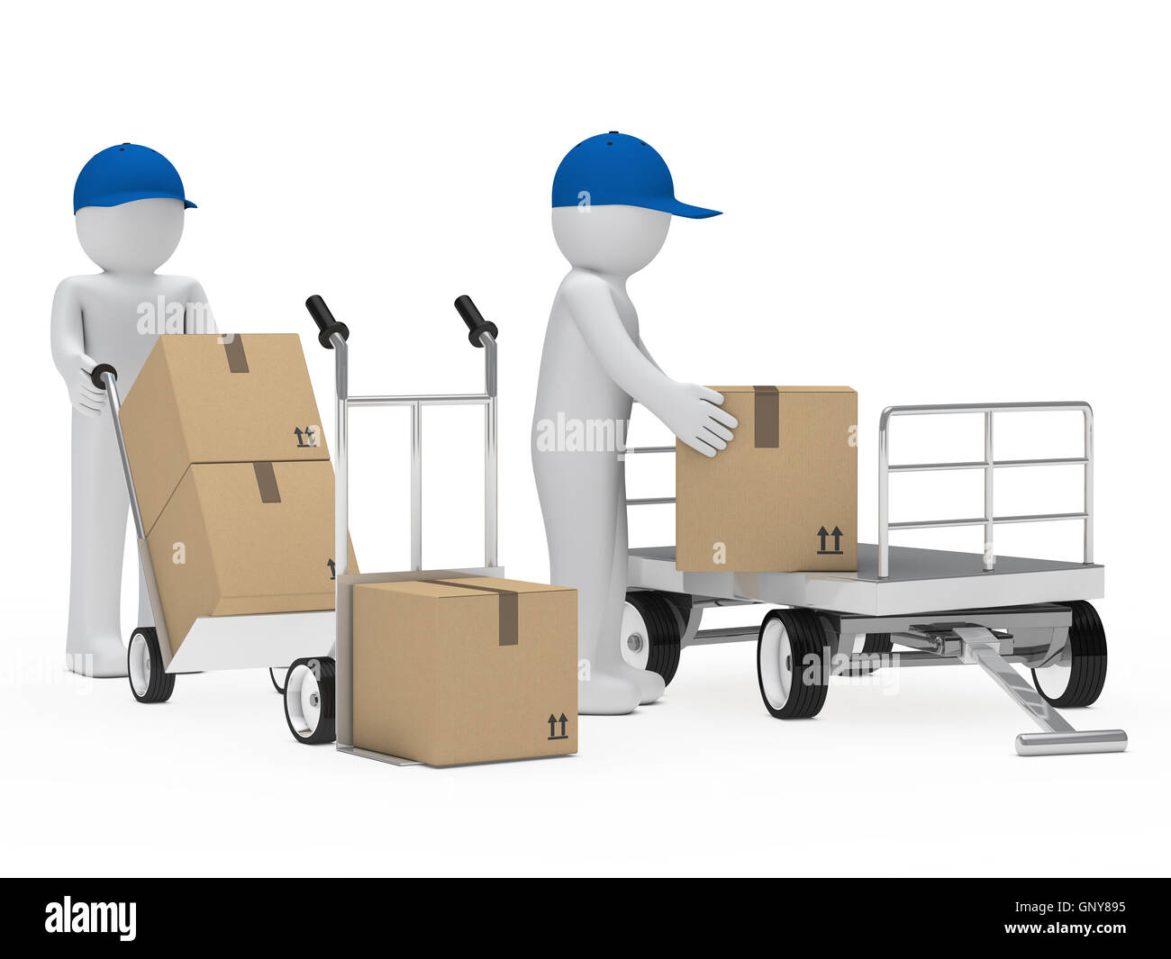 figure pick up a package Stock Photo - Alamy