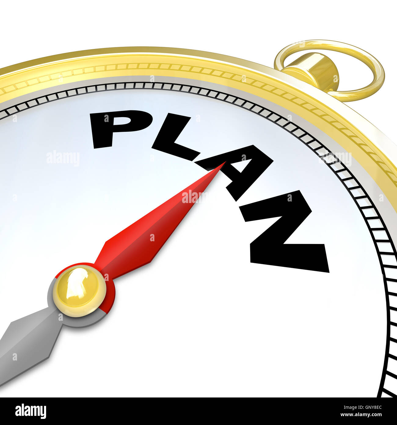 Plan Word on Compass Strategy Direction to Goal Stock Photo - Alamy
