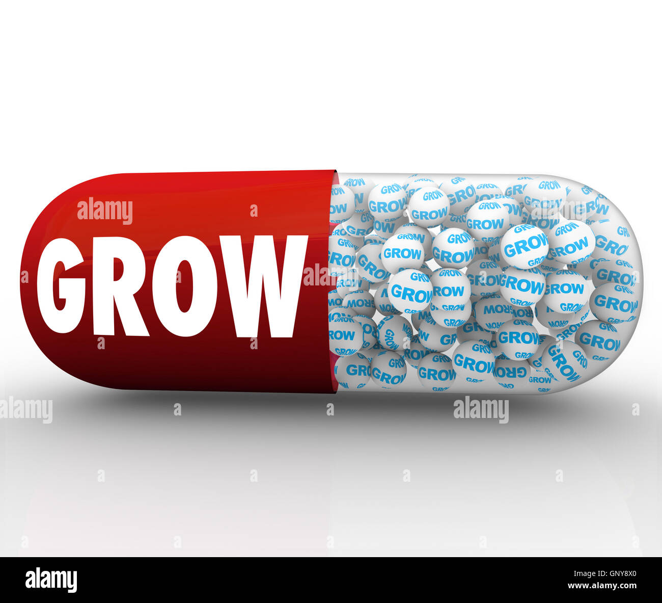 Grow Capsule Pill Instant Growth Improvement Stock Photo - Alamy