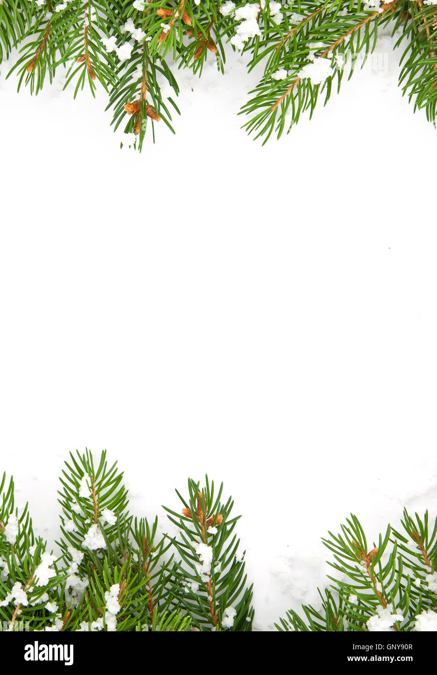 Christmas framework with snow Stock Photo - Alamy