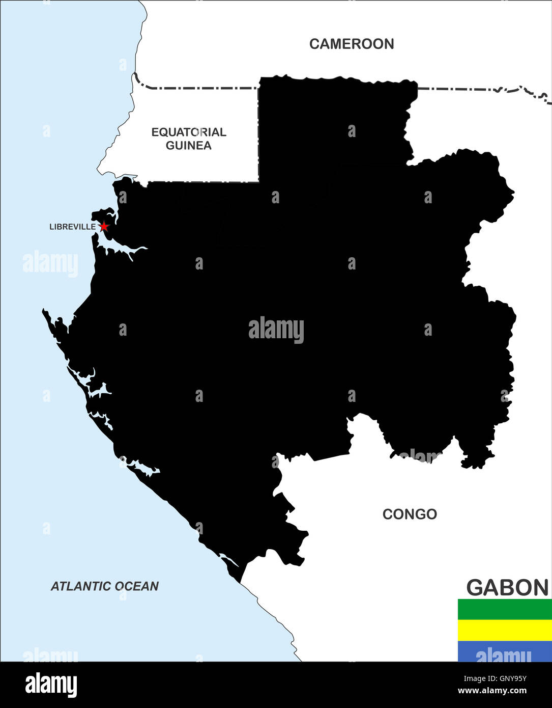 Gabon map hi-res stock photography and images - Alamy