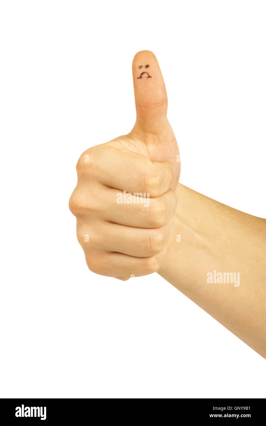 OK with smile on hand, isolated on white background Stock Photo - Alamy