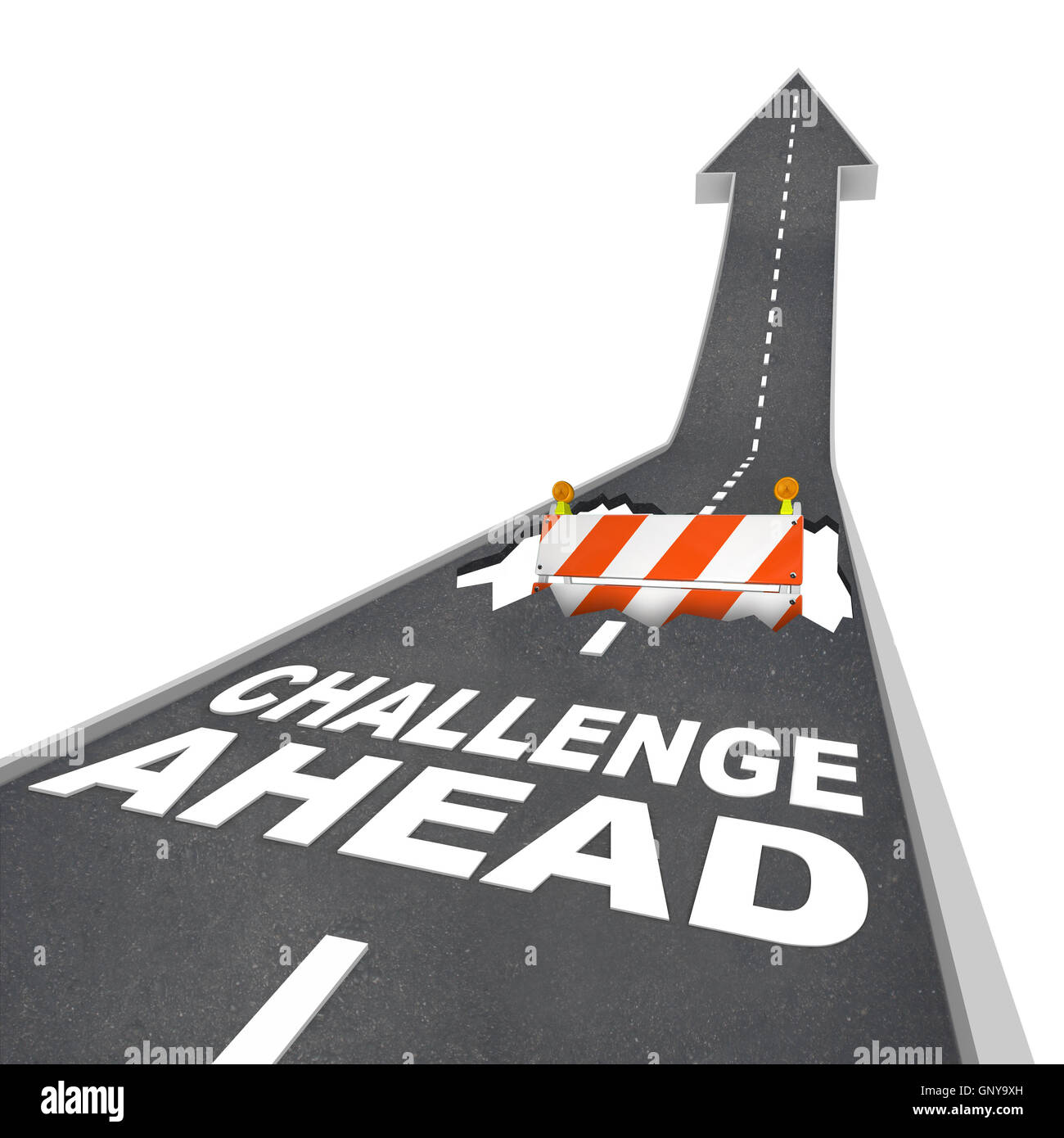 Challenge Ahead Hole in Road Construction Danger Warning Stock Photo ...