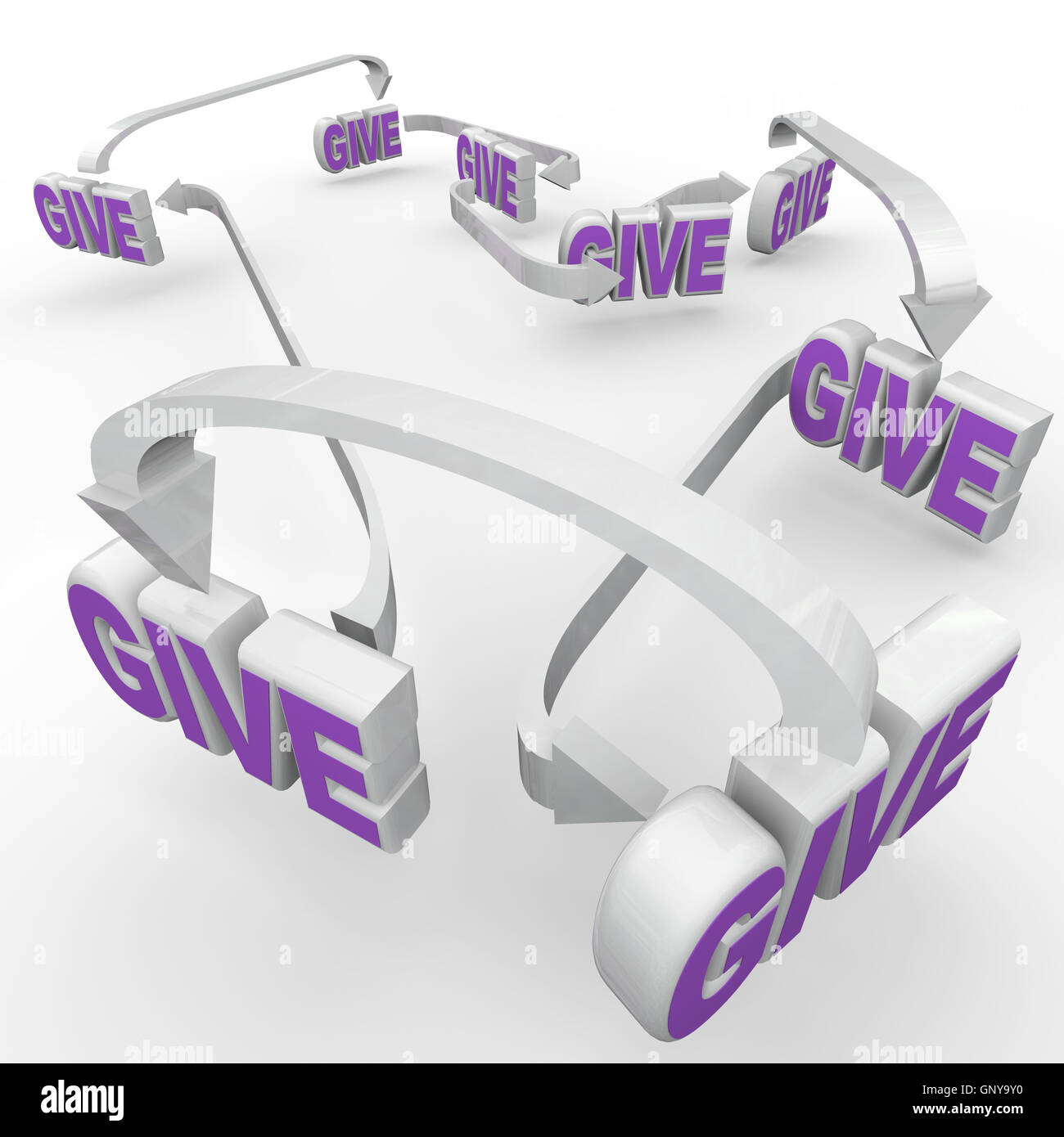 Give Words Connected Fund-Raising Spreading the Word Stock Photo - Alamy