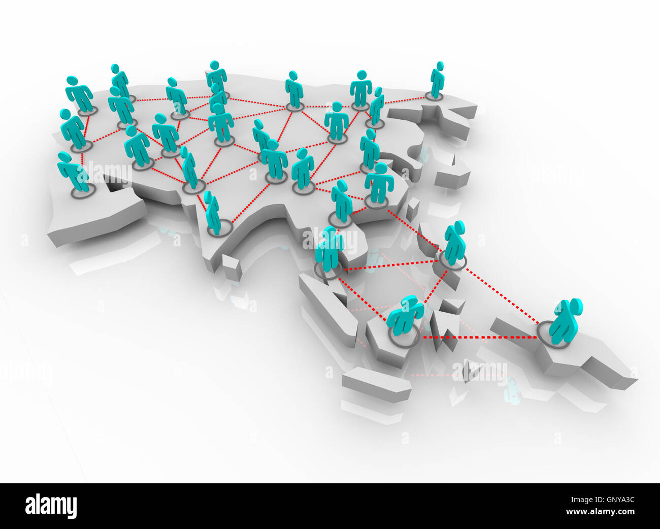 Asia pacific map connections hi-res stock photography and images - Alamy