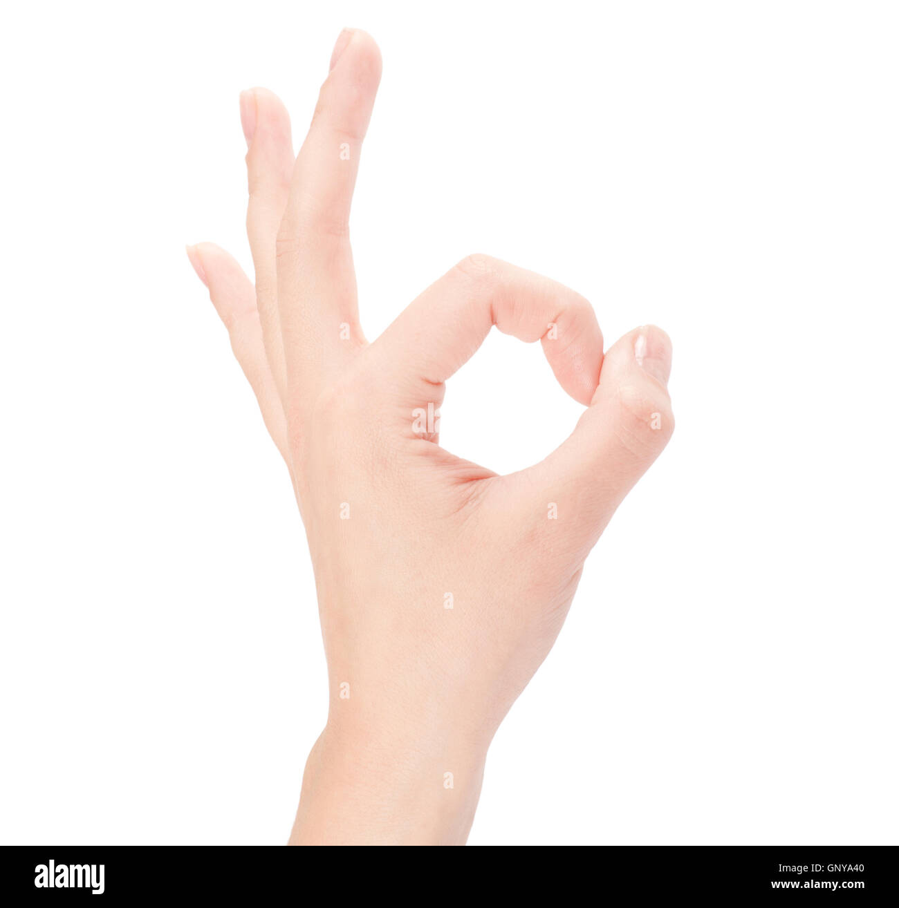 Hand OK sign isolated on white background Stock Photo - Alamy