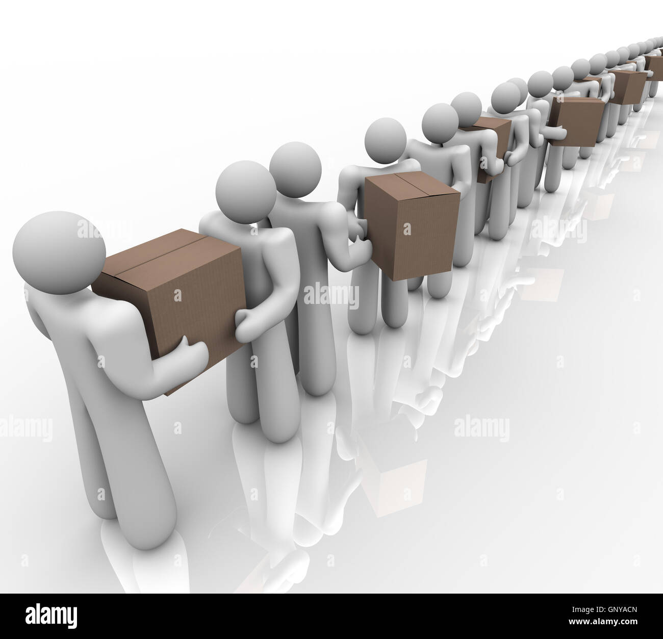 3d people carrying cardboard boxes hi-res stock photography and images ...