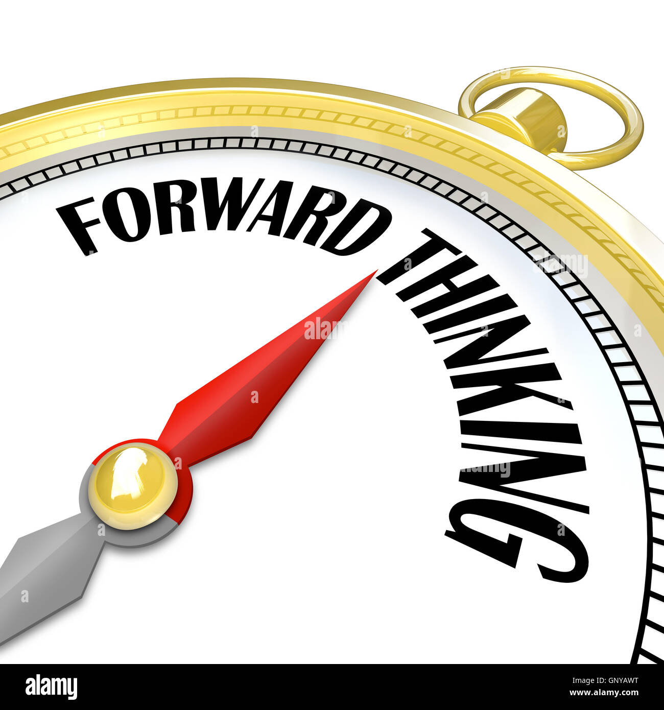 Forward Thinking Gold Compass Leads with Vision Planning Stock Photo ...