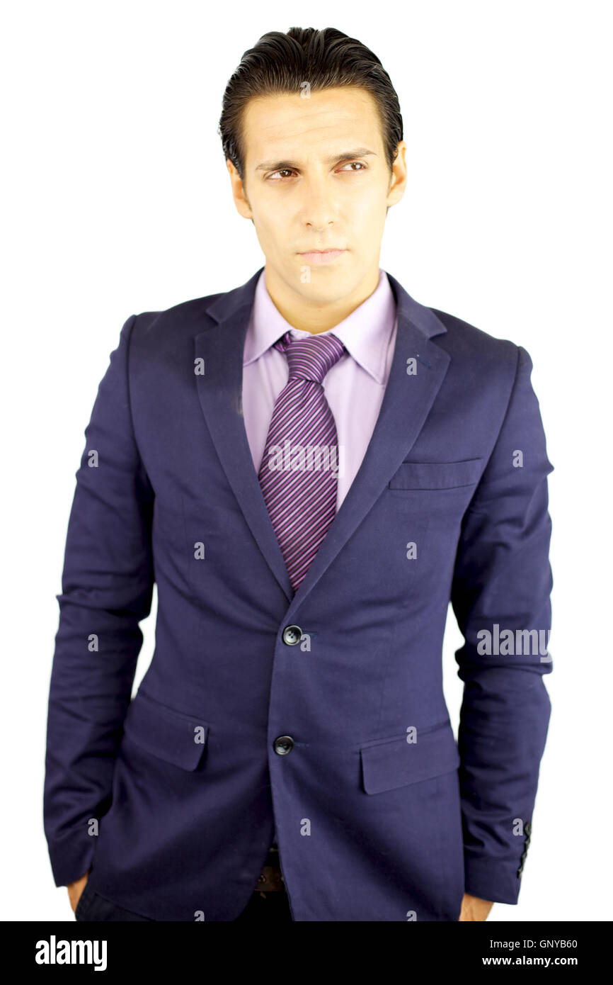 Cool young businessman thinking Stock Photo - Alamy