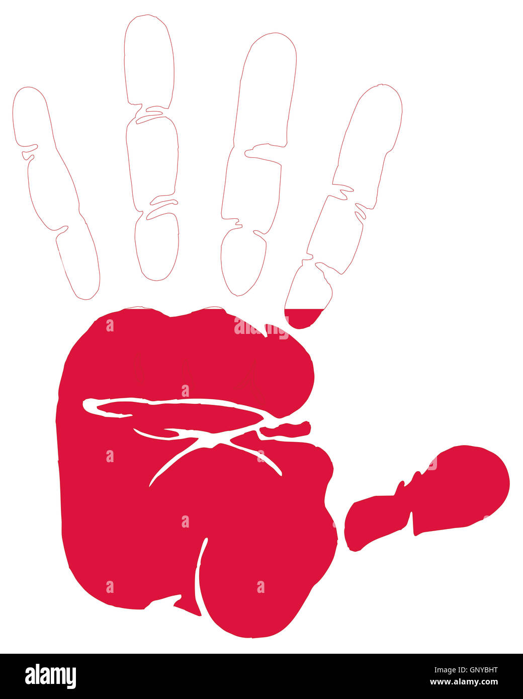 hand print flag of Poland Stock Photo - Alamy