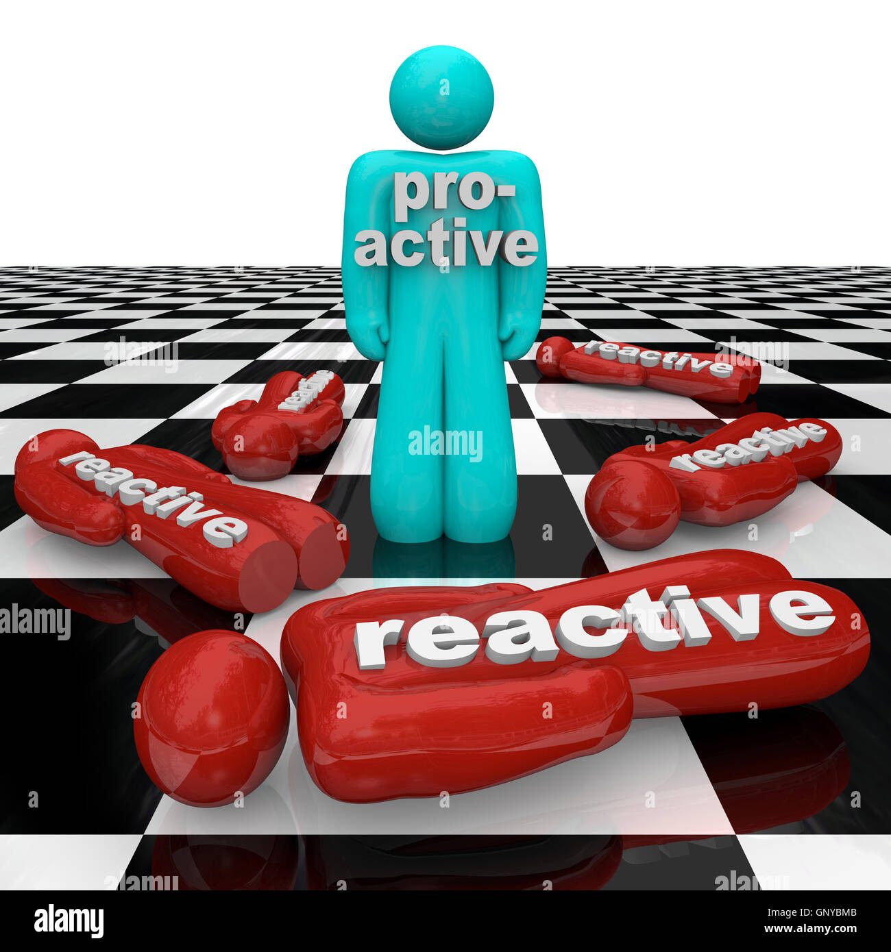 Proactive Person Wins Vs Reactive Inactivity People Lose Stock Photo ...