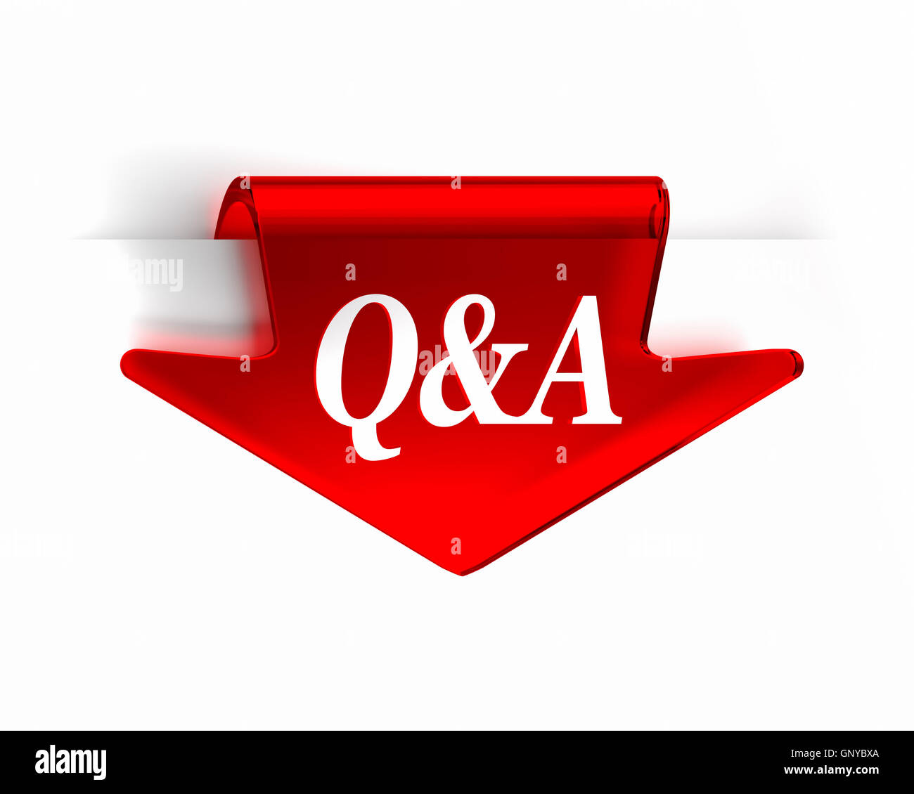 Q and A Red Arrow Stock Photo - Alamy