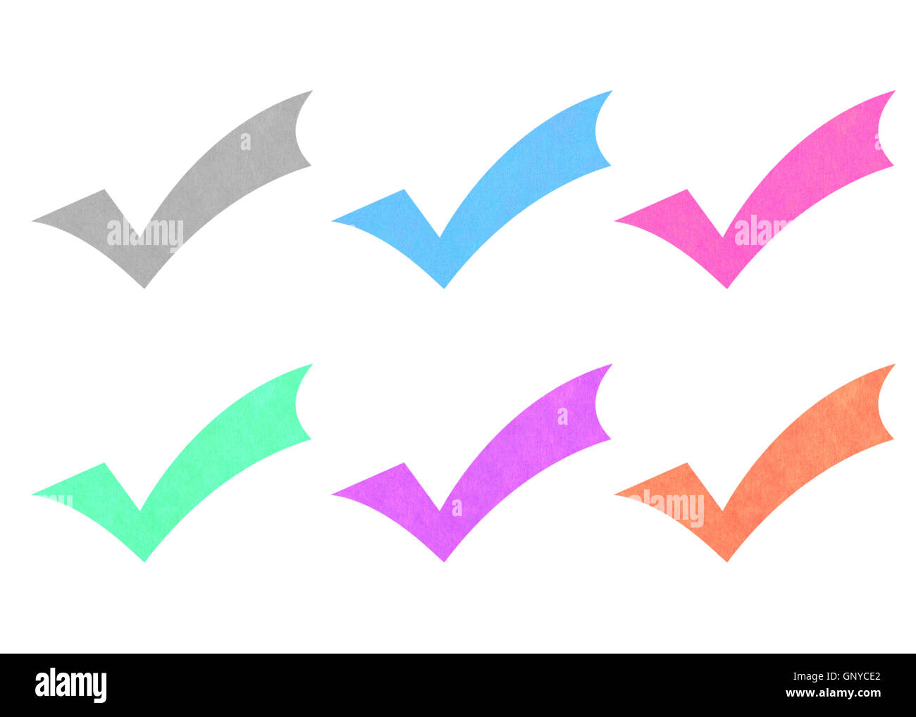 Colorful check mark set Stock Photo - Alamy