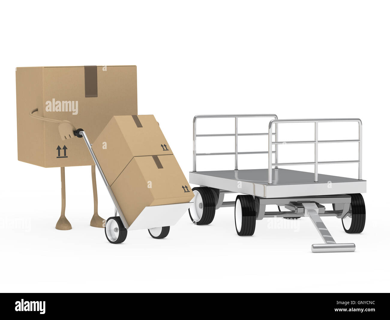Packages figure unload trolley hi-res stock photography and images - Alamy