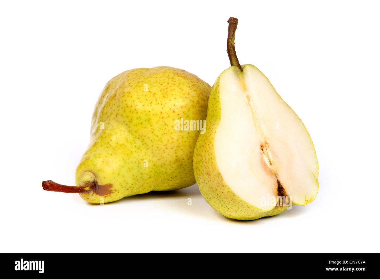 Pear cross section close up Cut Out Stock Images & Pictures - Alamy