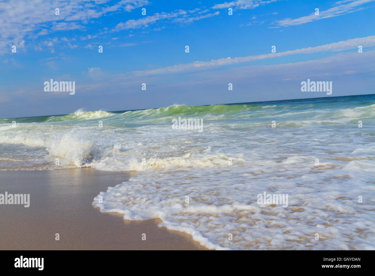 Surf waves on the beach, Atlantic Ocean Stock Photo - Alamy