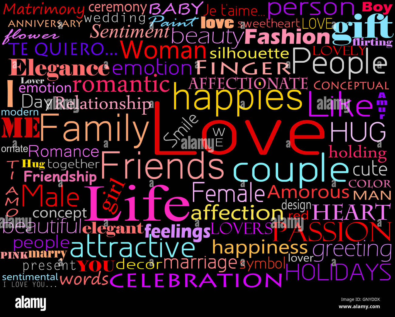 Seamless pattern made from words which relate with word love Stock ...