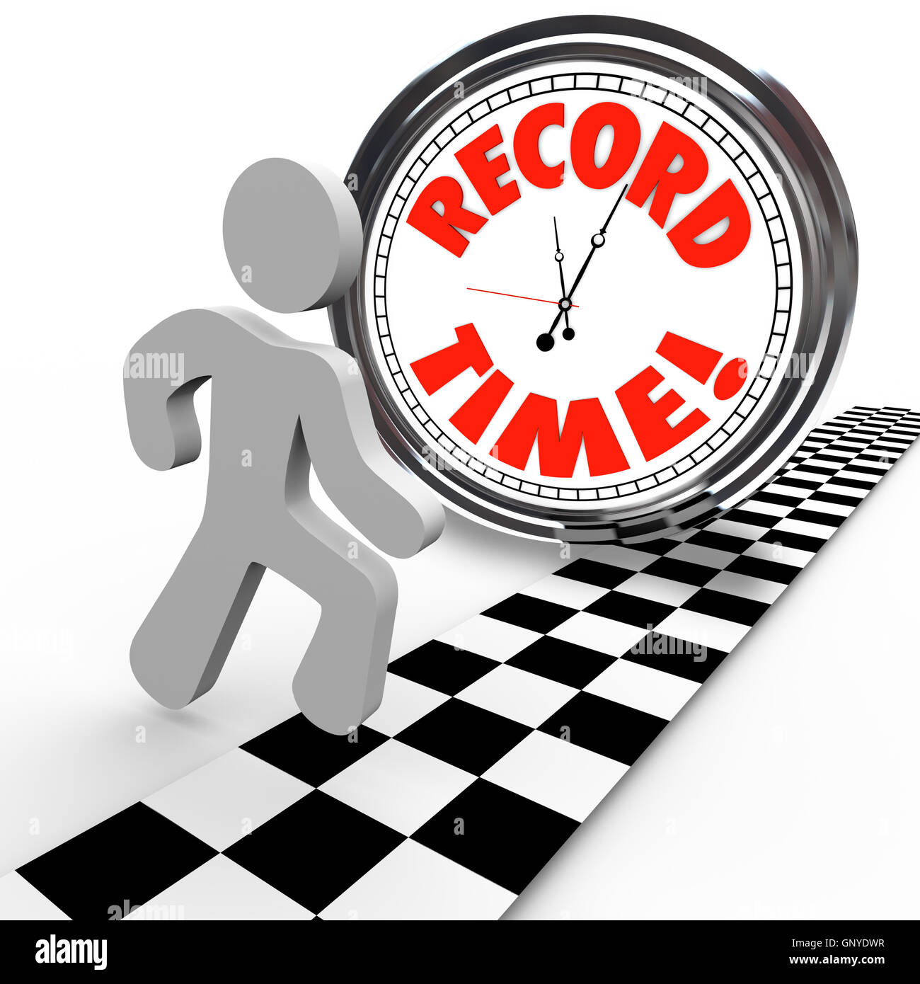 Record Time Runner Beats Clock for Best Timing Stock Photo - Alamy