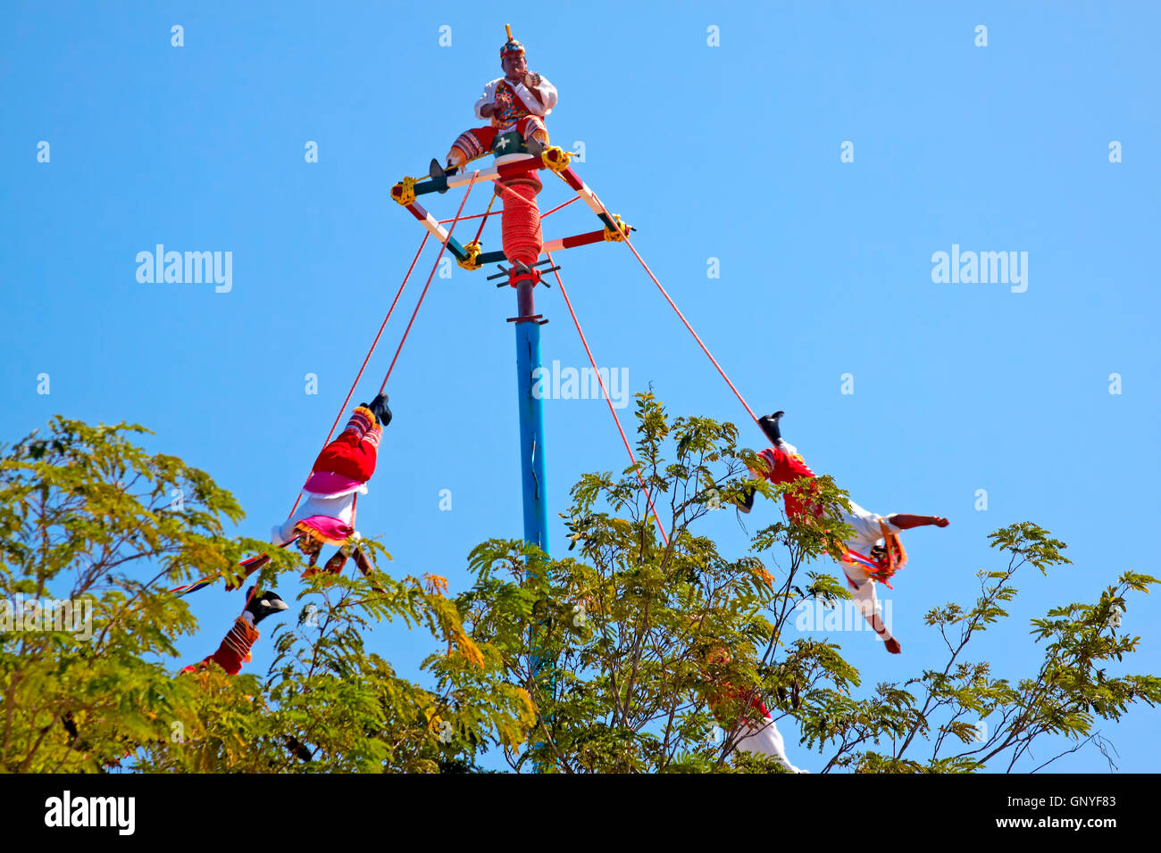 TULUM, MEXICO - NOVEMBER 2, 2010: Maya Indian street performers a.k.a ...