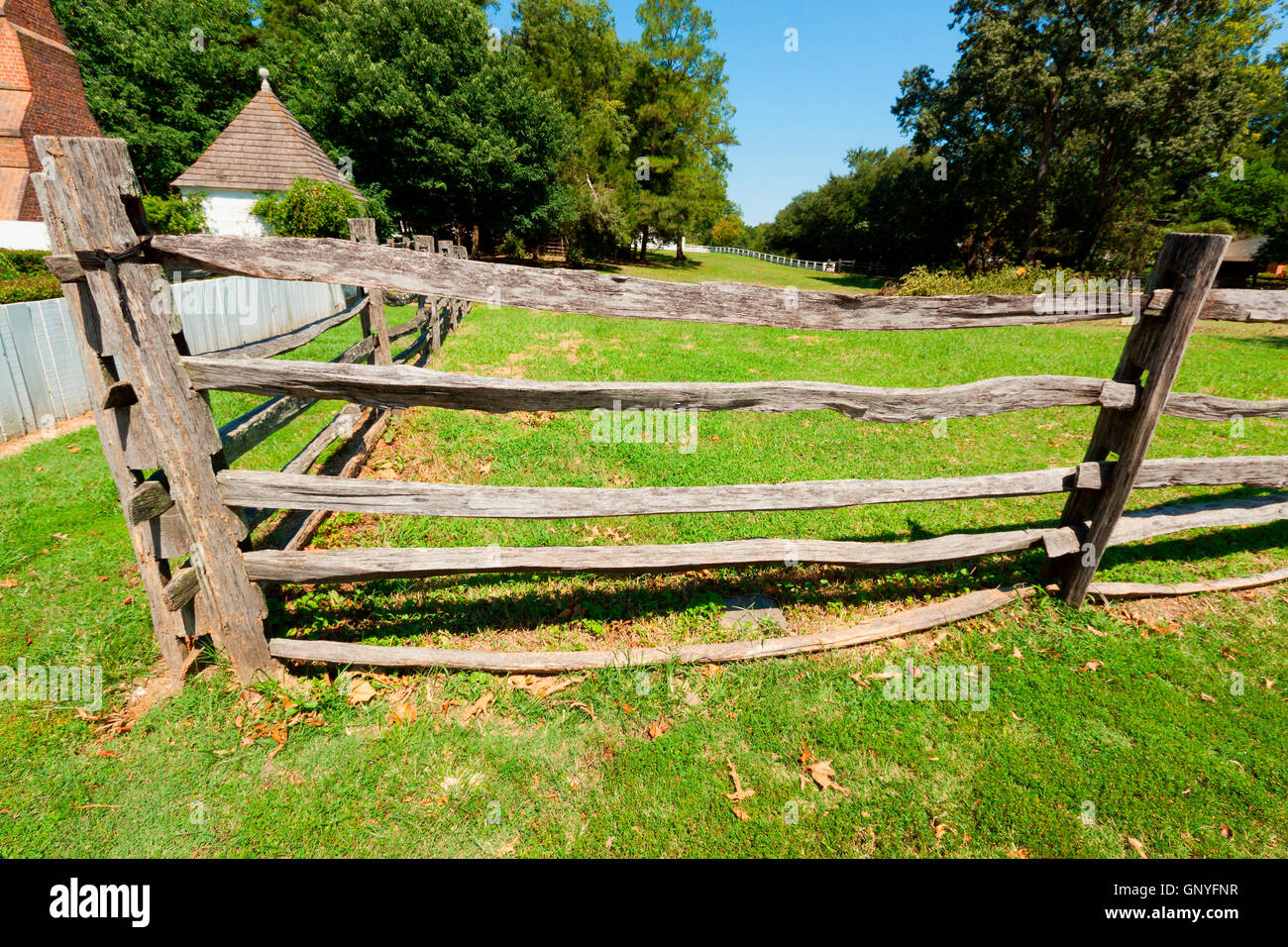 View of the ancient wooden fence on the farm Stock Photo - Alamy