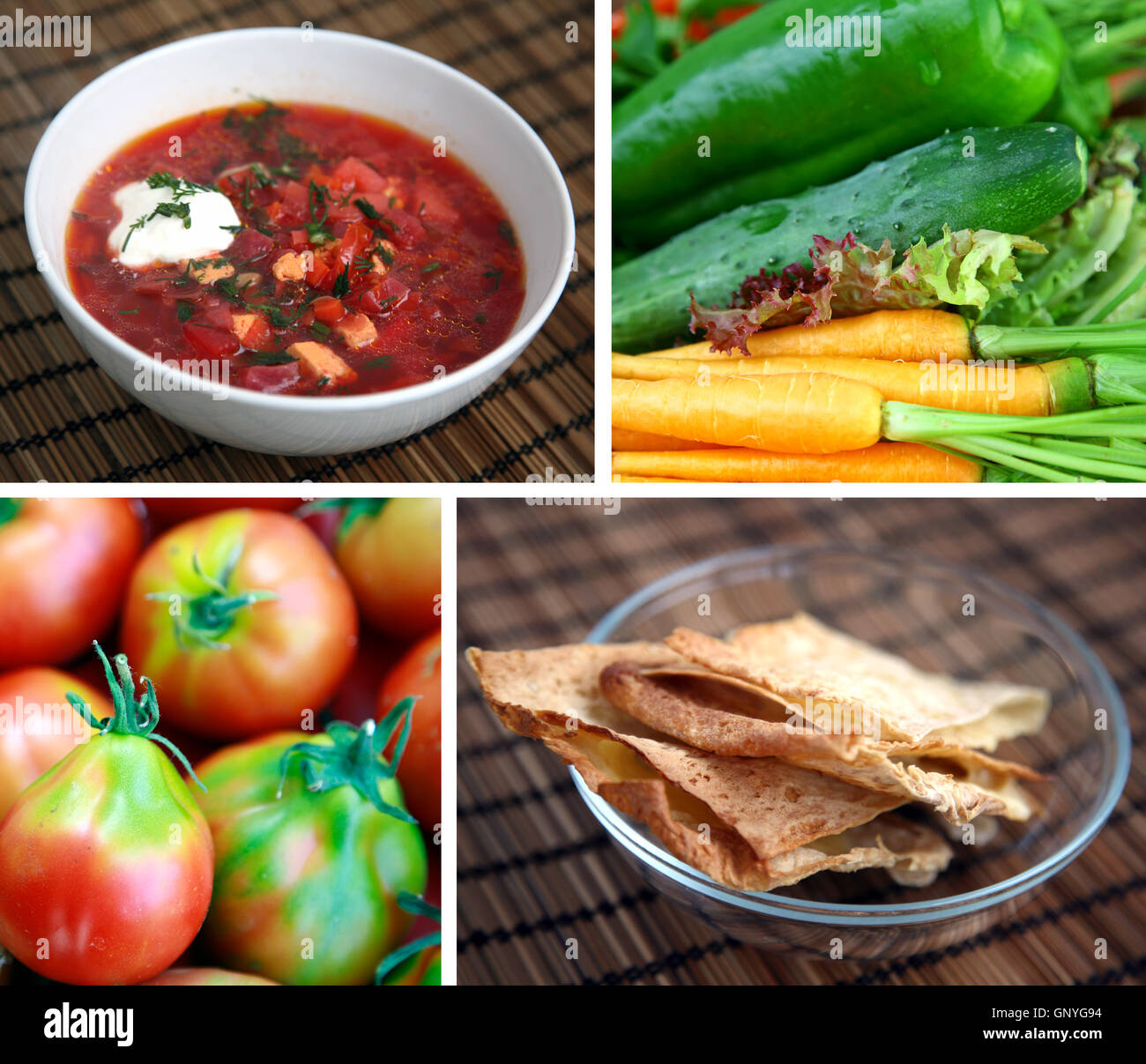 Vegetarian vegetable soup borsch with white cheese Stock Photo - Alamy