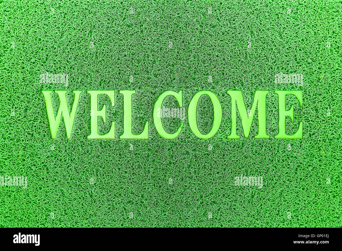 Welcome Green Door Mat. Welcome Carpet Background. Welcome Green Sign ...