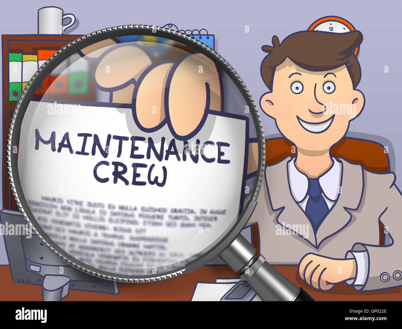 Maintenance Crew. Paper with Inscription in Officeman's Hand through ...