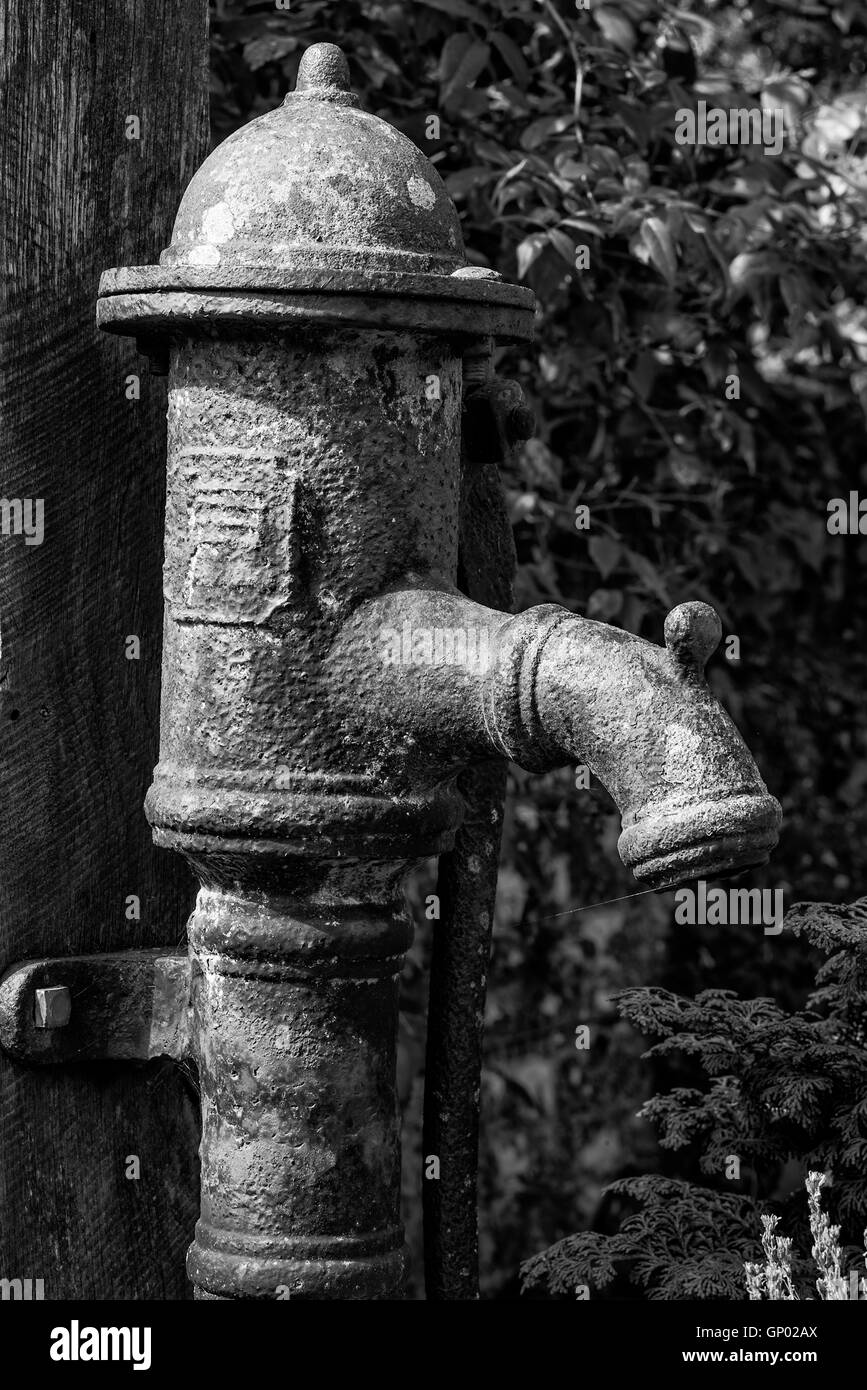 Old water pump Black and White Stock Photos & Images - Alamy
