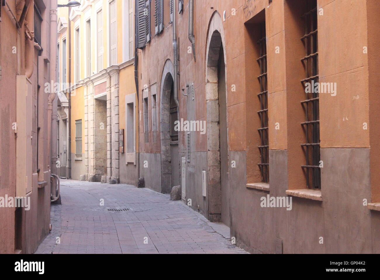 The back streets of the old town of Perpignan, Roussillon, France Stock ...