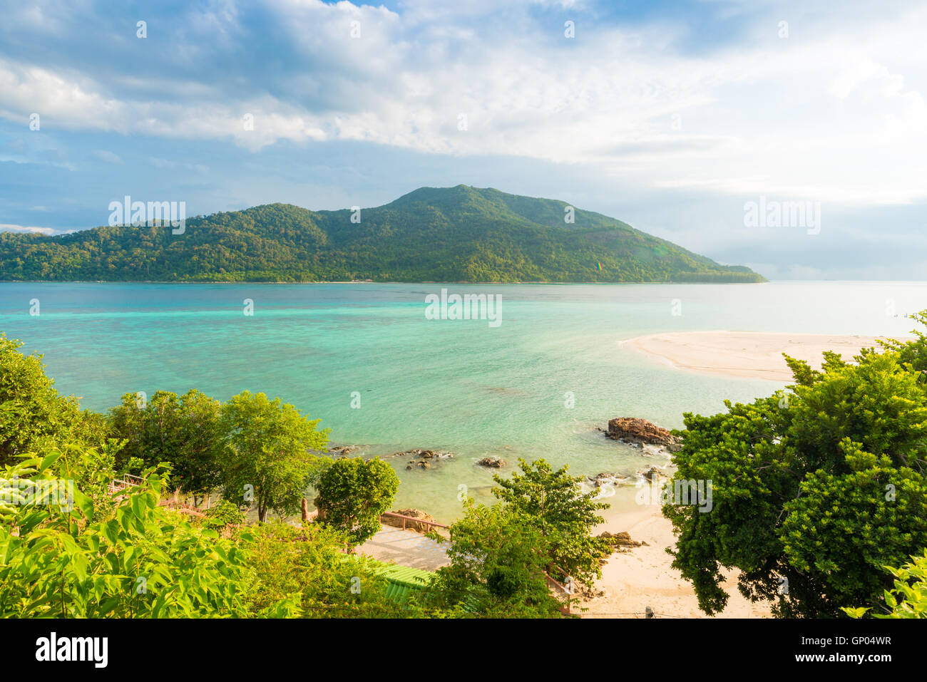 Blue sky with beach and tropical sea, Lipe Islands, Thailand Stock ...