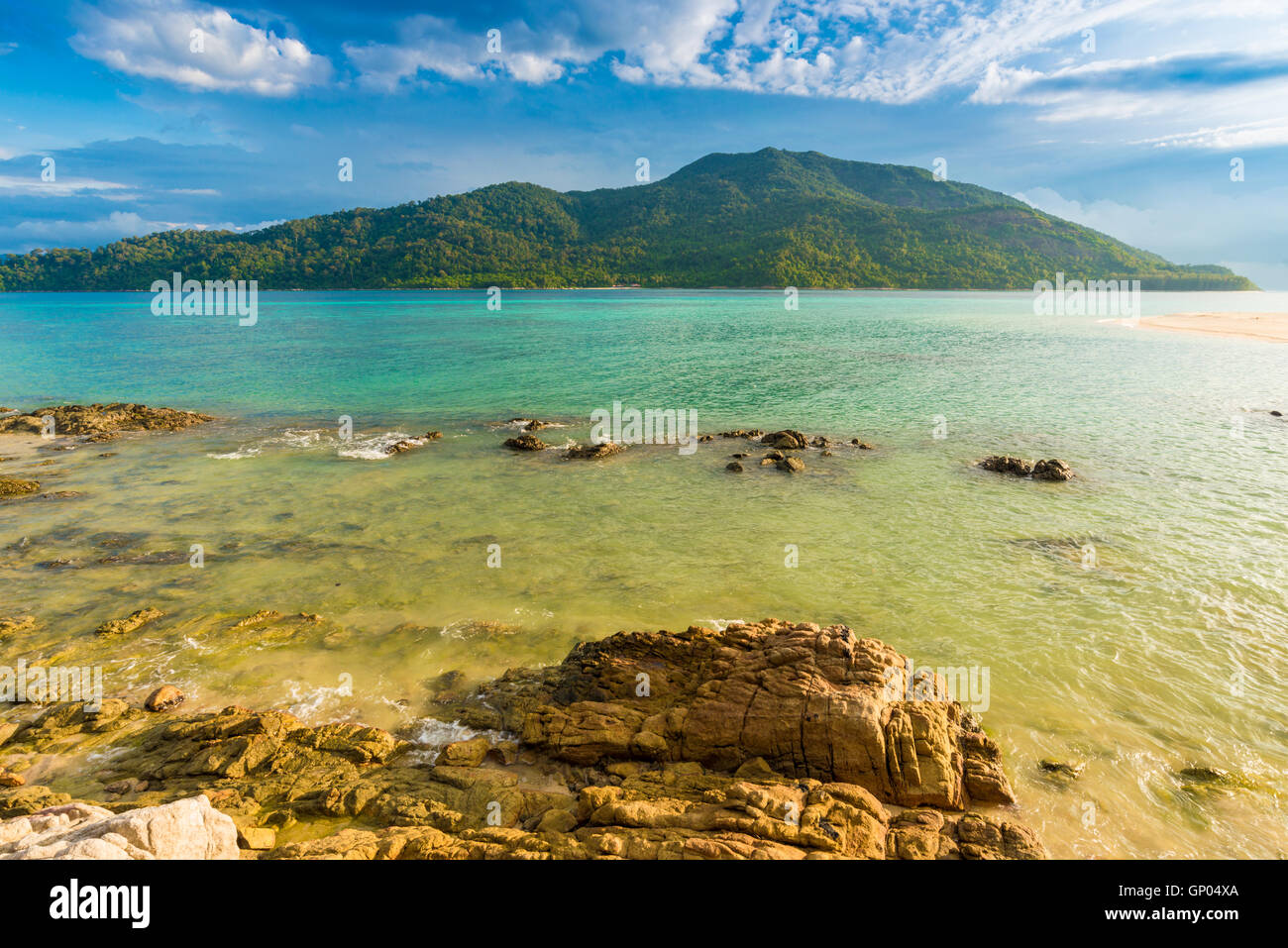 Blue sky with beach and tropical sea, Lipe Islands, Thailand Stock ...