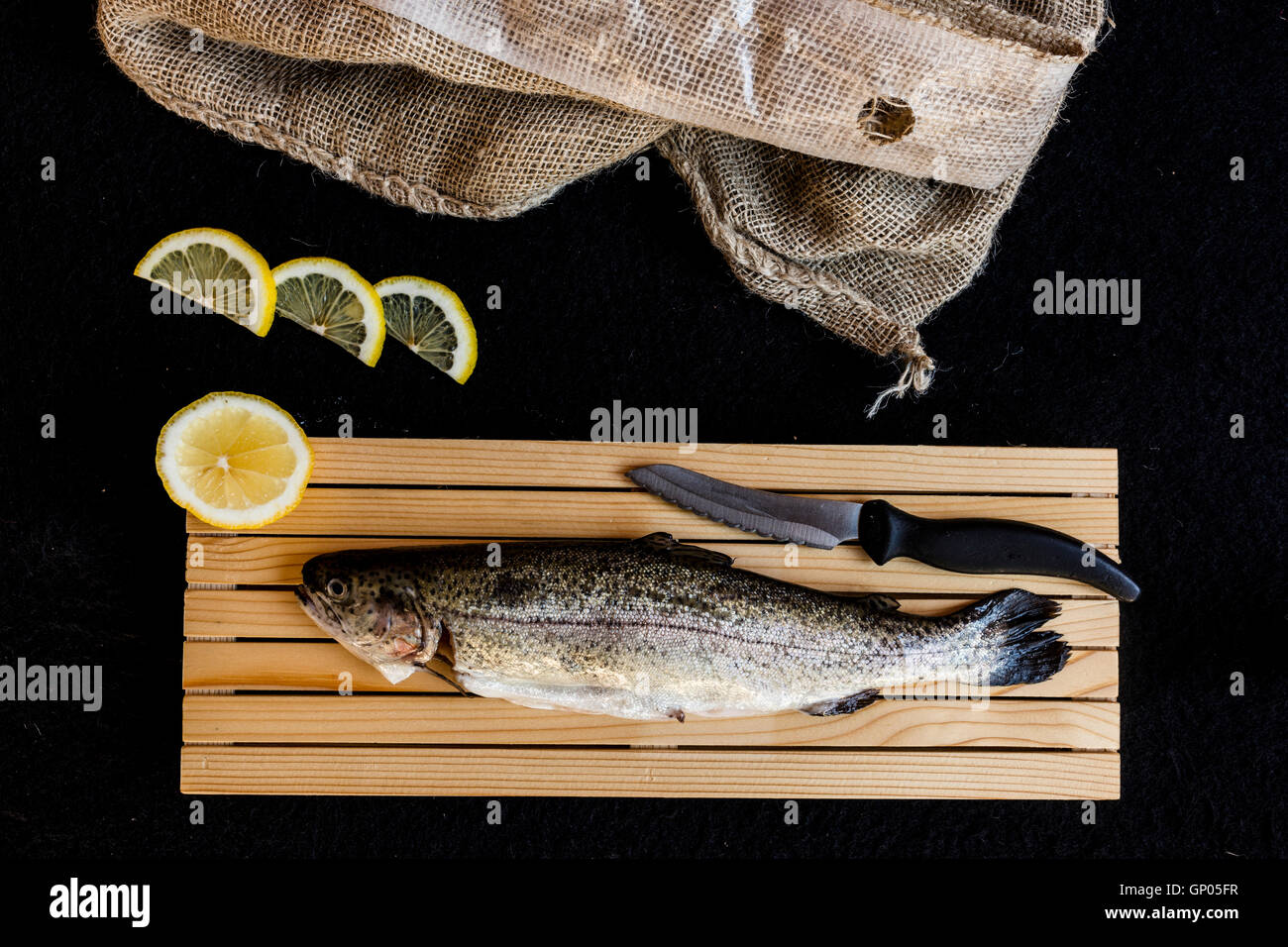 Fresh fish genuine ingredient of healthy Italian cooking Stock Photo ...