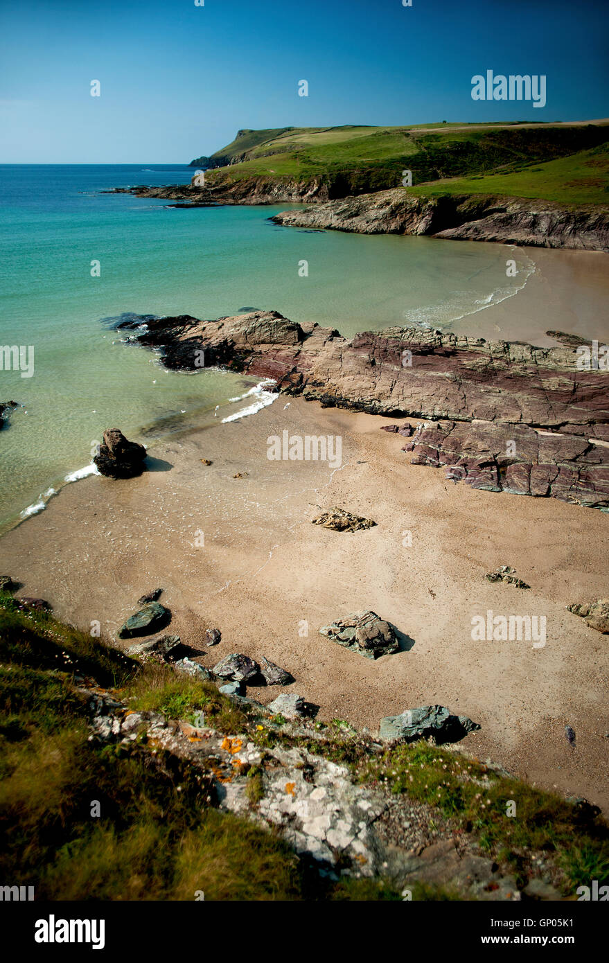 A picturesque bay at the popular tourist destination and surfing beach ...