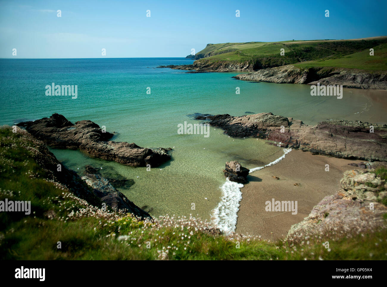 A picturesque bay at the popular tourist destination and surfing beach ...