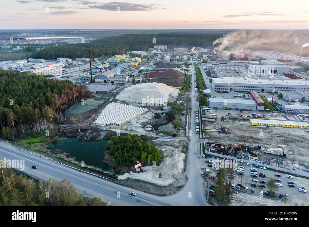 Aerial evening manufacturing hi-res stock photography and images - Alamy