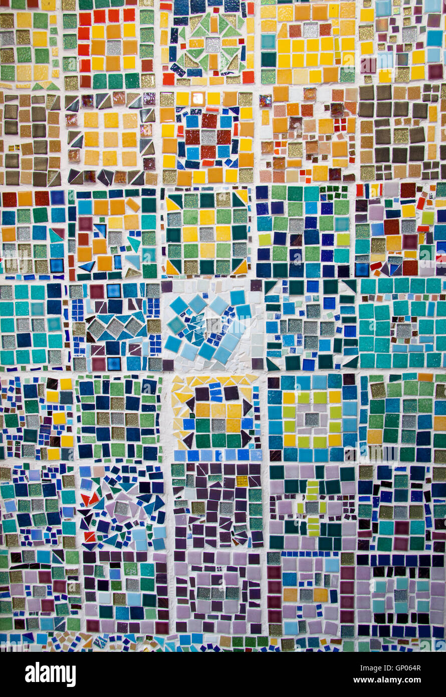 Brightly coloured/colored abstract mosaic Stock Photo - Alamy