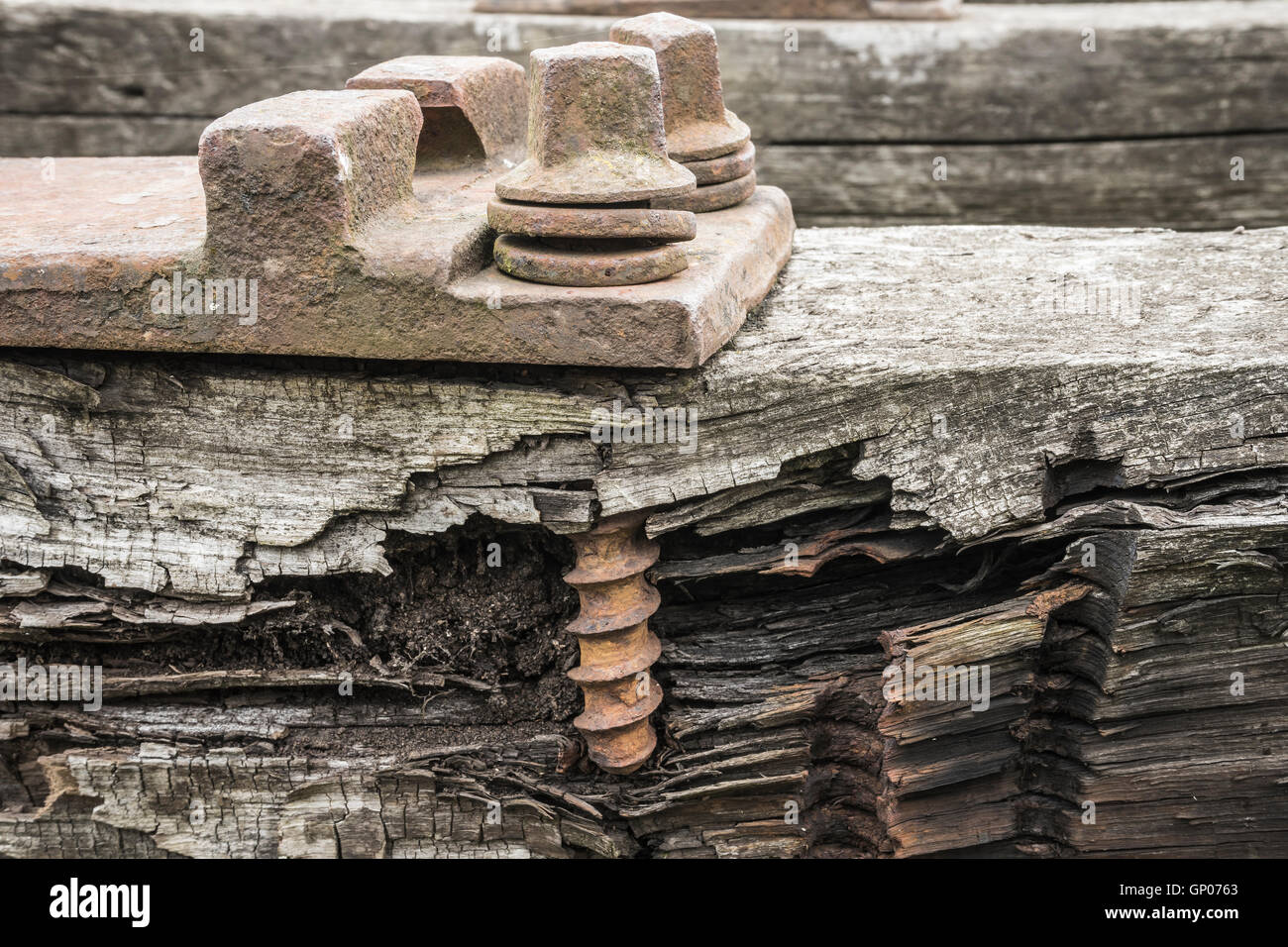 detail of historic railroad sleepers Stock Photo - Alamy