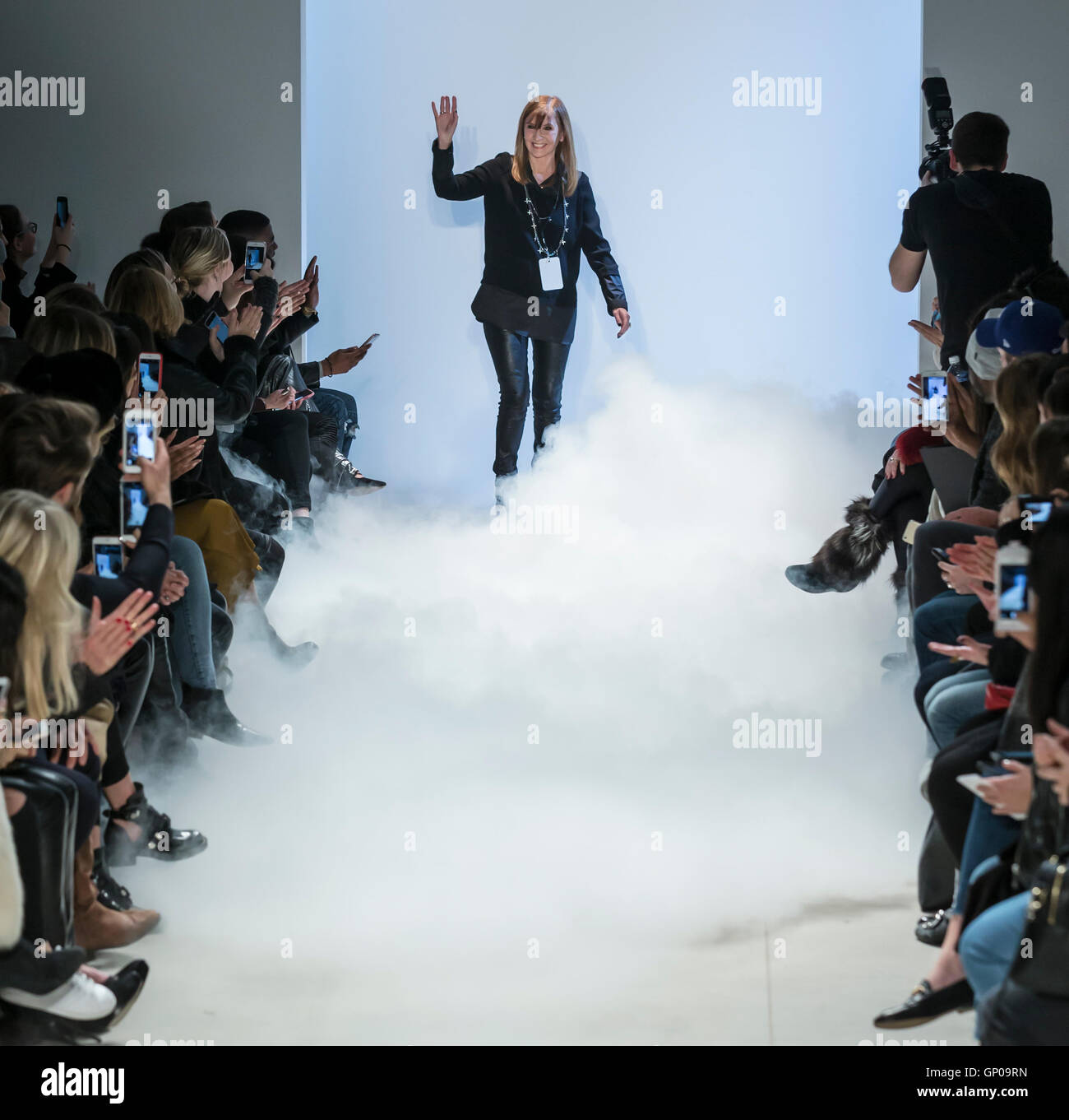 New York City, USA - February 12, 2016: Designer Nicole Miller walks ...