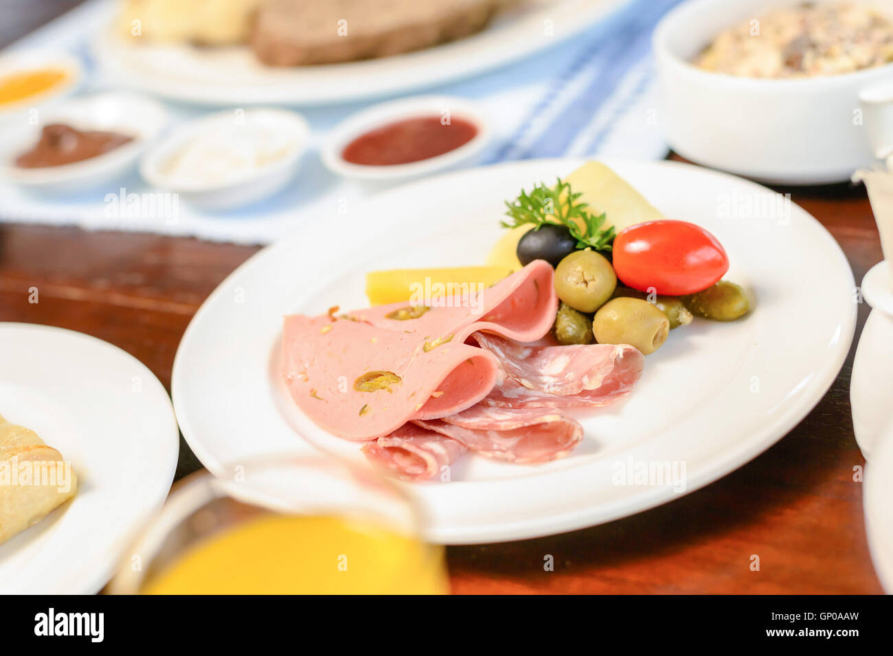 Delicious breakfast at the luxury hotel Stock Photo - Alamy