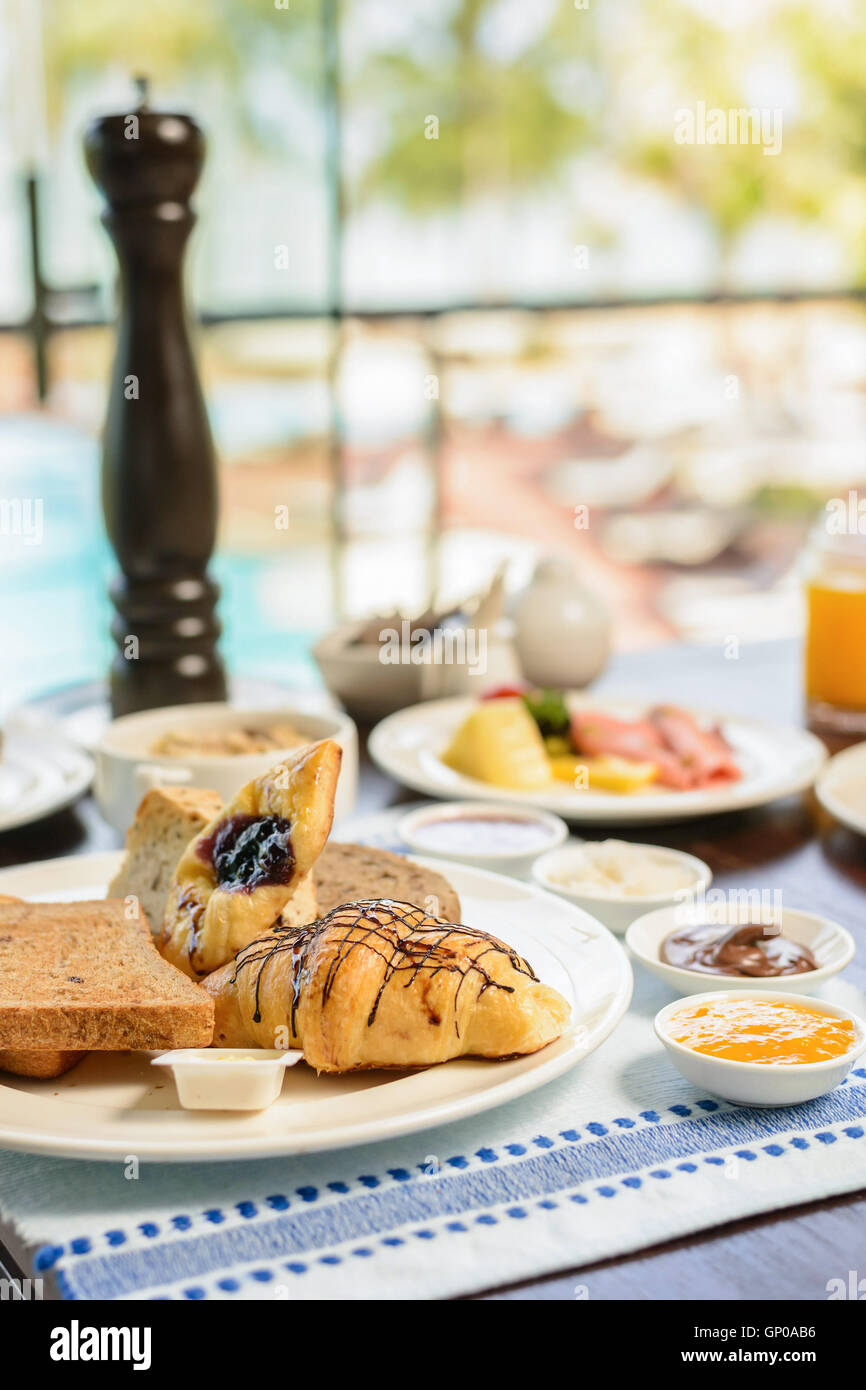 Delicious breakfast at the luxury hotel Stock Photo - Alamy