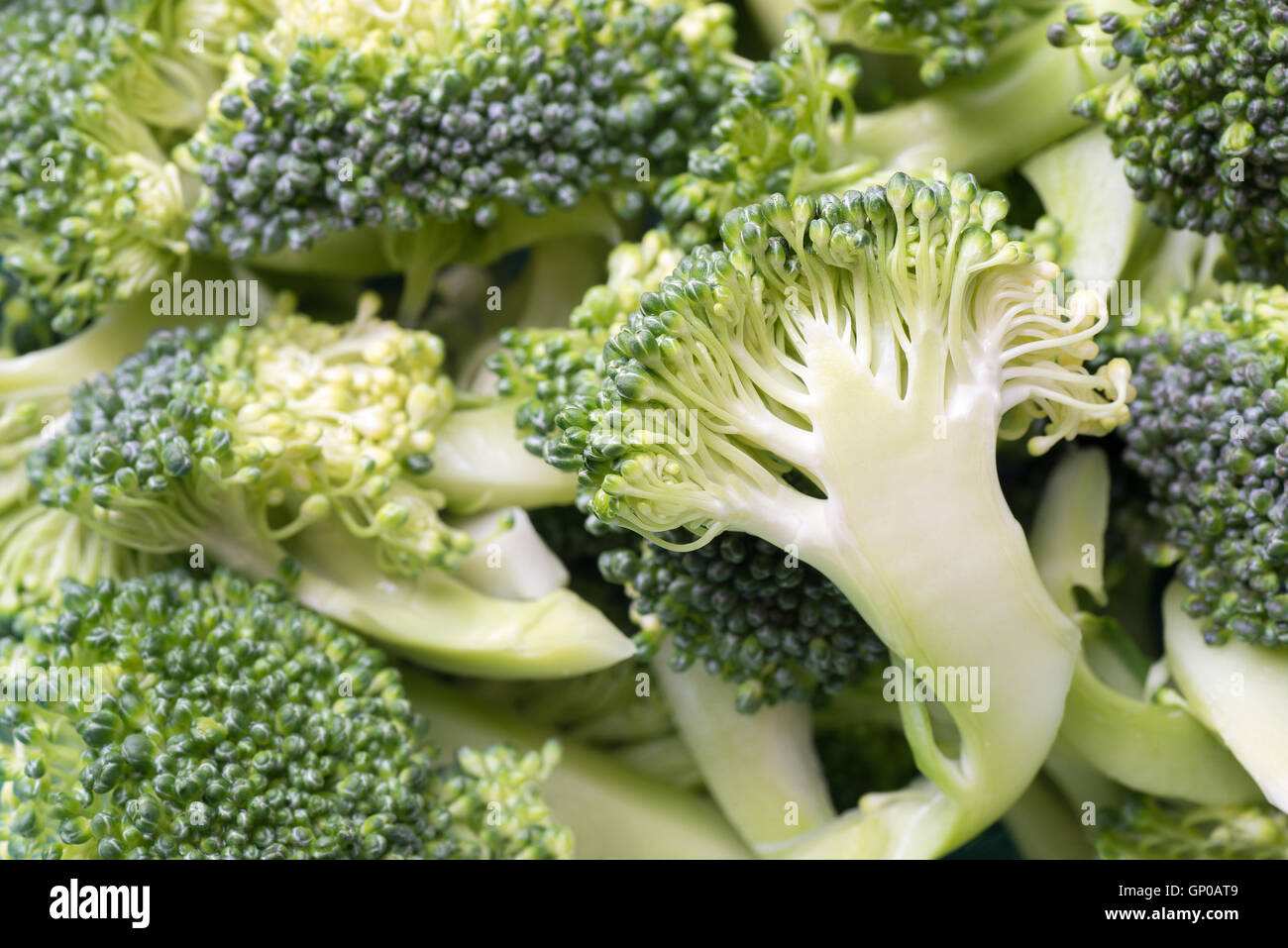 Green broccoli sliced close up Stock Photo - Alamy
