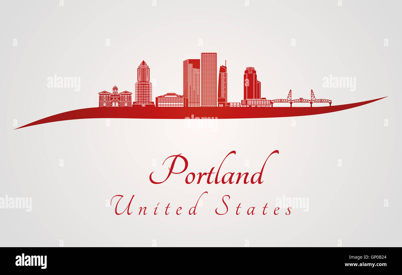 Portland skyline silhouette hi-res stock photography and images - Alamy