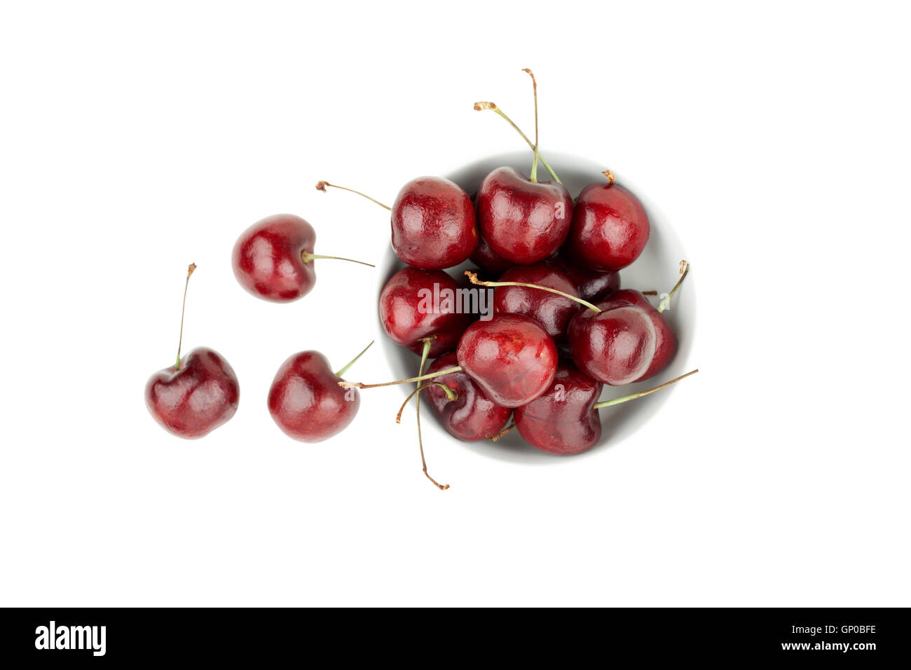 red cherry isolated on white background Stock Photo - Alamy