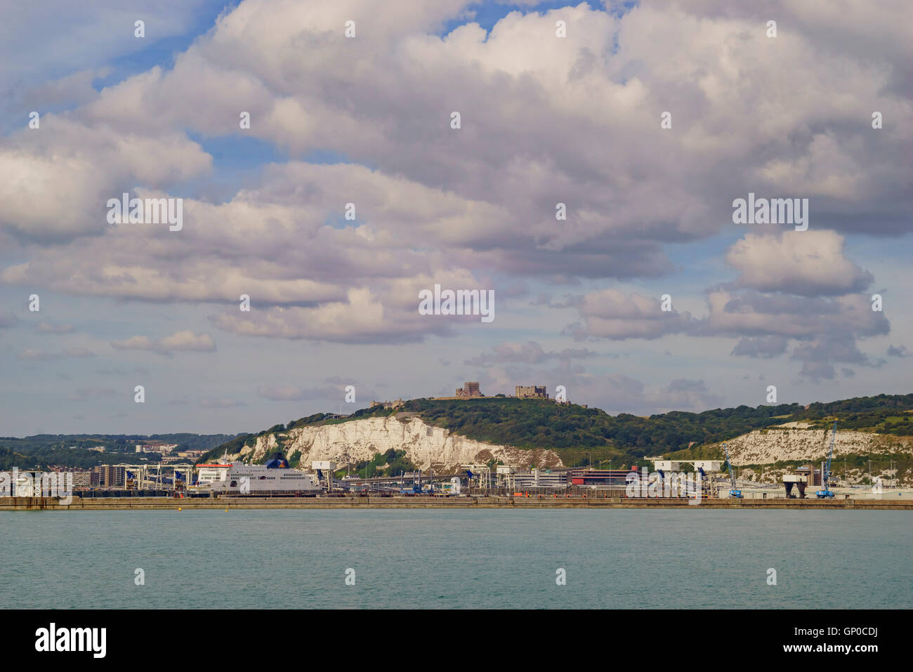 The beautiful Dover Port with blue sky and clouds Stock Photo - Alamy