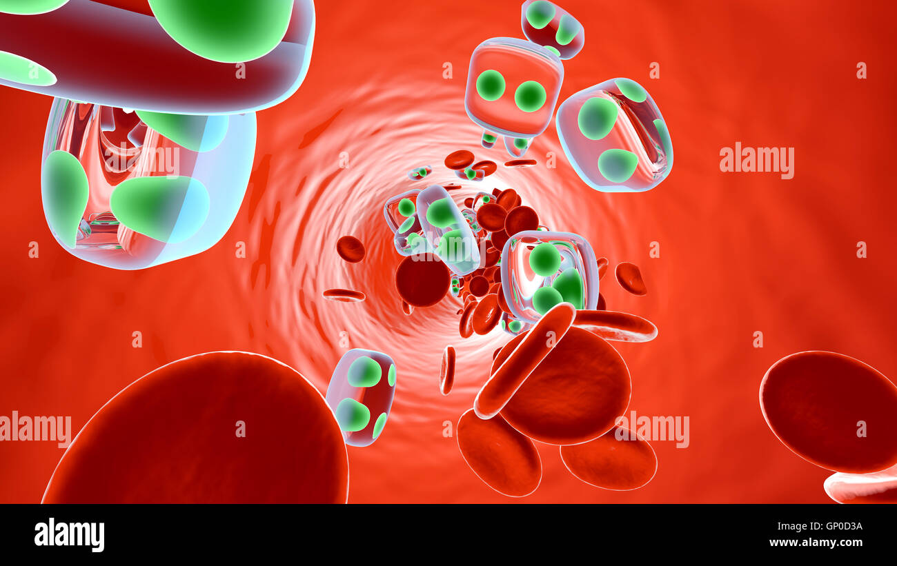 Drug molecules floating in the Bloodstream Stock Photo - Alamy