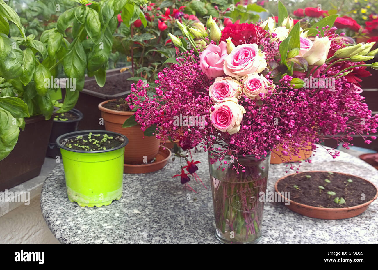 Romantic scene red roses bouquet hi-res stock photography and images ...