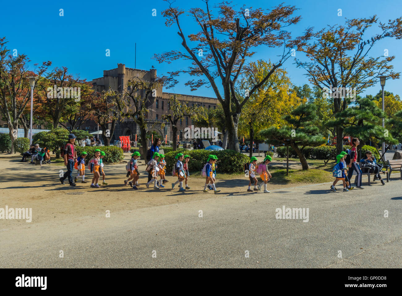 Children visiting Osaka Castle Park Osaka Japan Stock Photo - Alamy