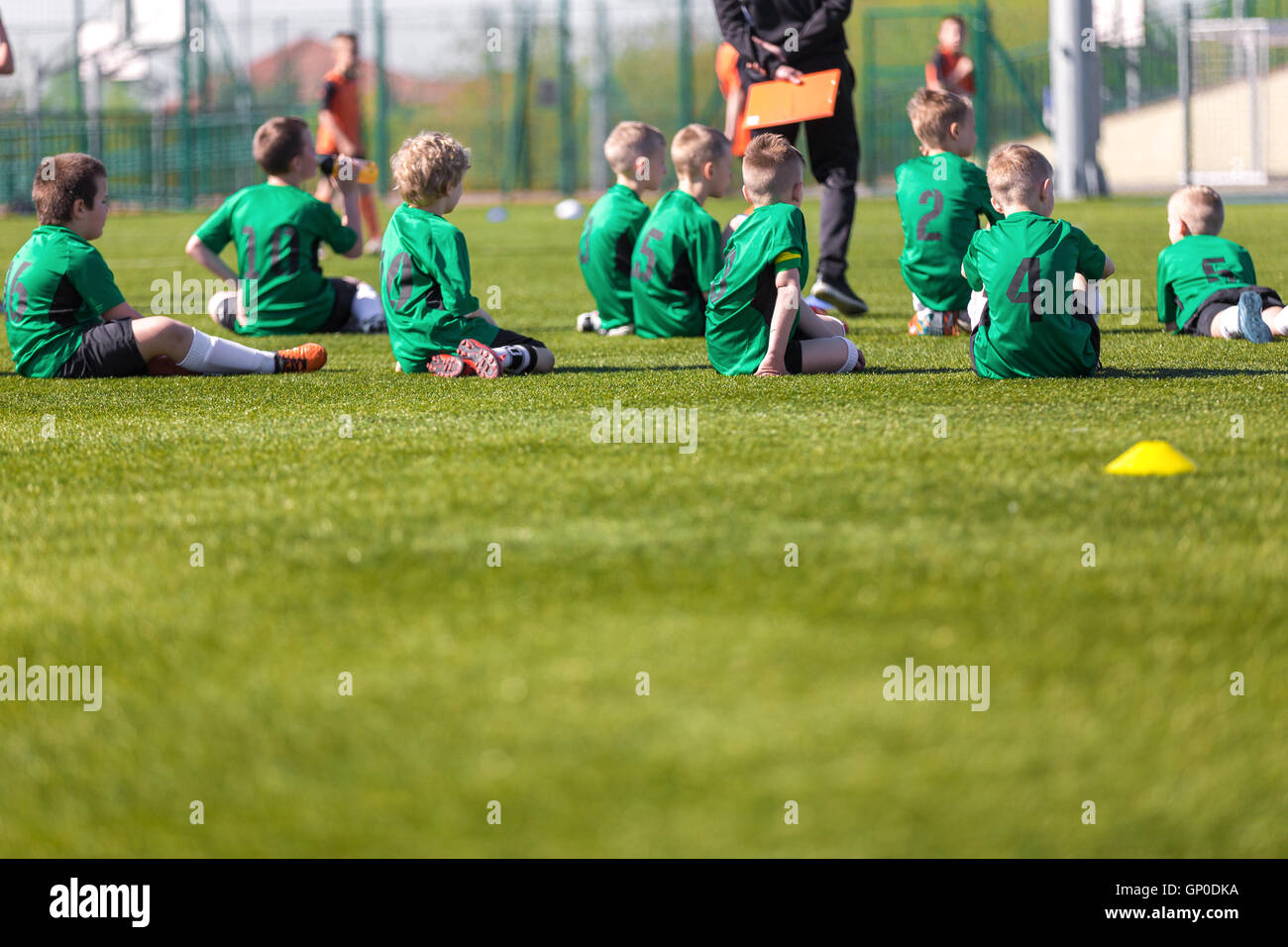 Youth soccer football team. Group photo Stock Photo - Alamy