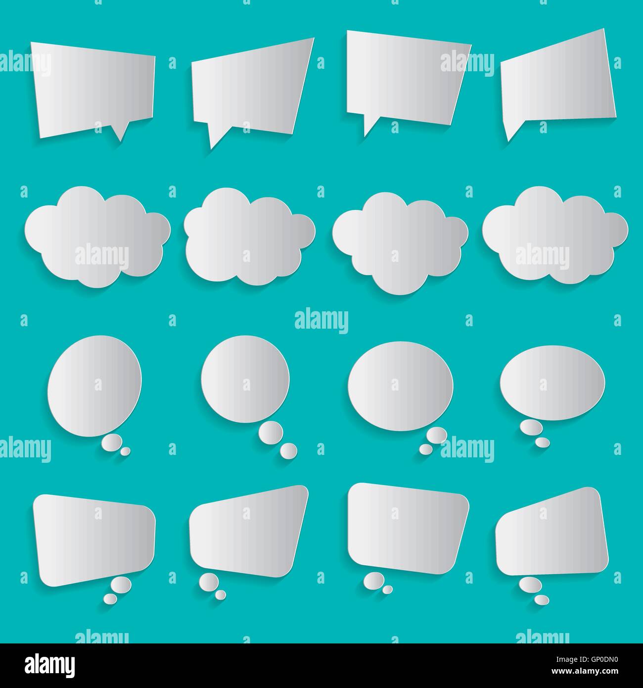 Blank white paper bubbles cartoon Stock Vector Images - Alamy